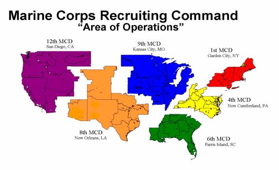 Marine Corps District Map